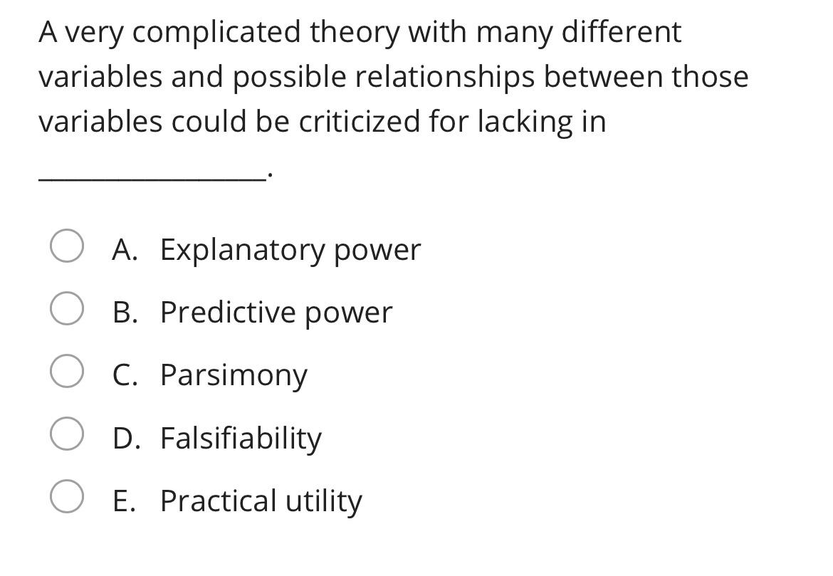 Solved A very complicated theory with many different | Chegg.com