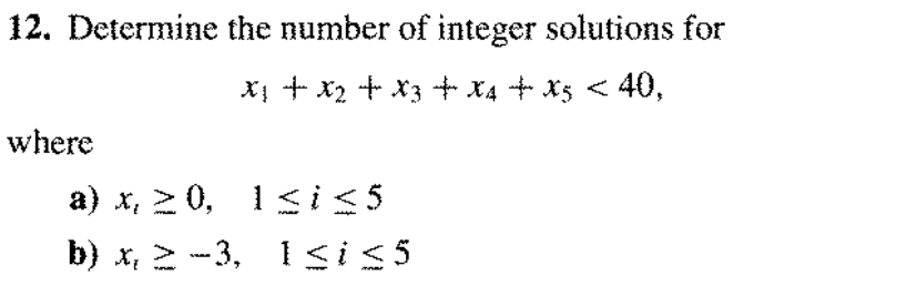 Solved 12. Determine the number of integer solutions for | Chegg.com