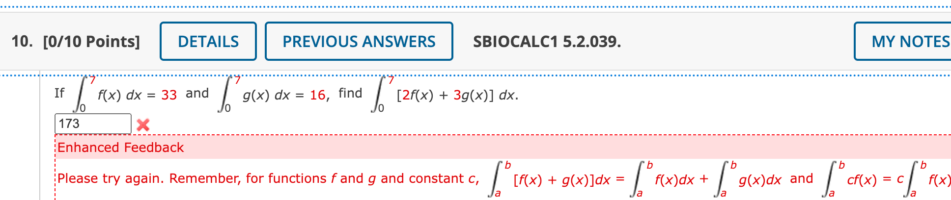 Solved If ∫0yf(x)dx=33 and ∫0yg(x)dx=16, find | Chegg.com