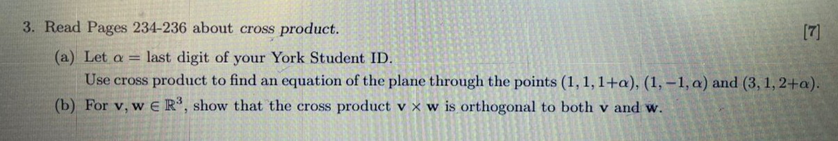 Solved Read Pages 234-236 ﻿about cross product.(a) ﻿Let | Chegg.com