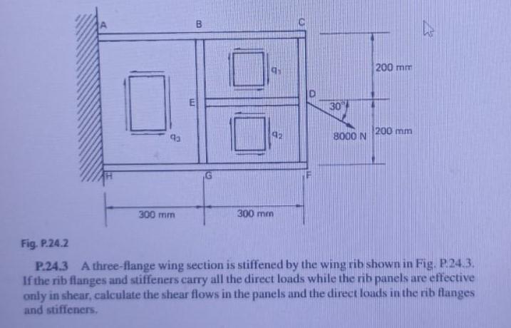 P.24.3 A three-flange wing section is stiffened by | Chegg.com