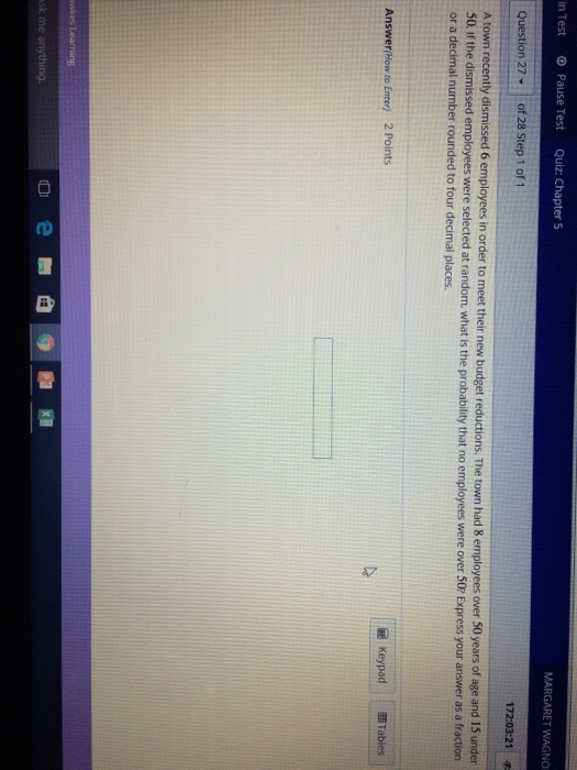 Solved in Test Pause Test Quiz: Chapter 5 MARGARET WAGNO | Chegg.com