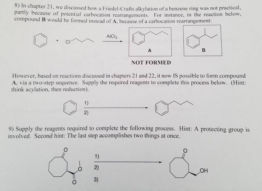 Solved 8) In chapter 21, we discussed how a Friedel-Crafts | Chegg.com