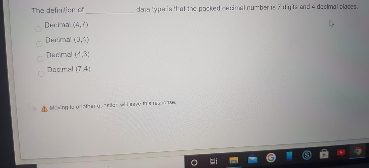 Solved The definition of data type is that the packed | Chegg.com