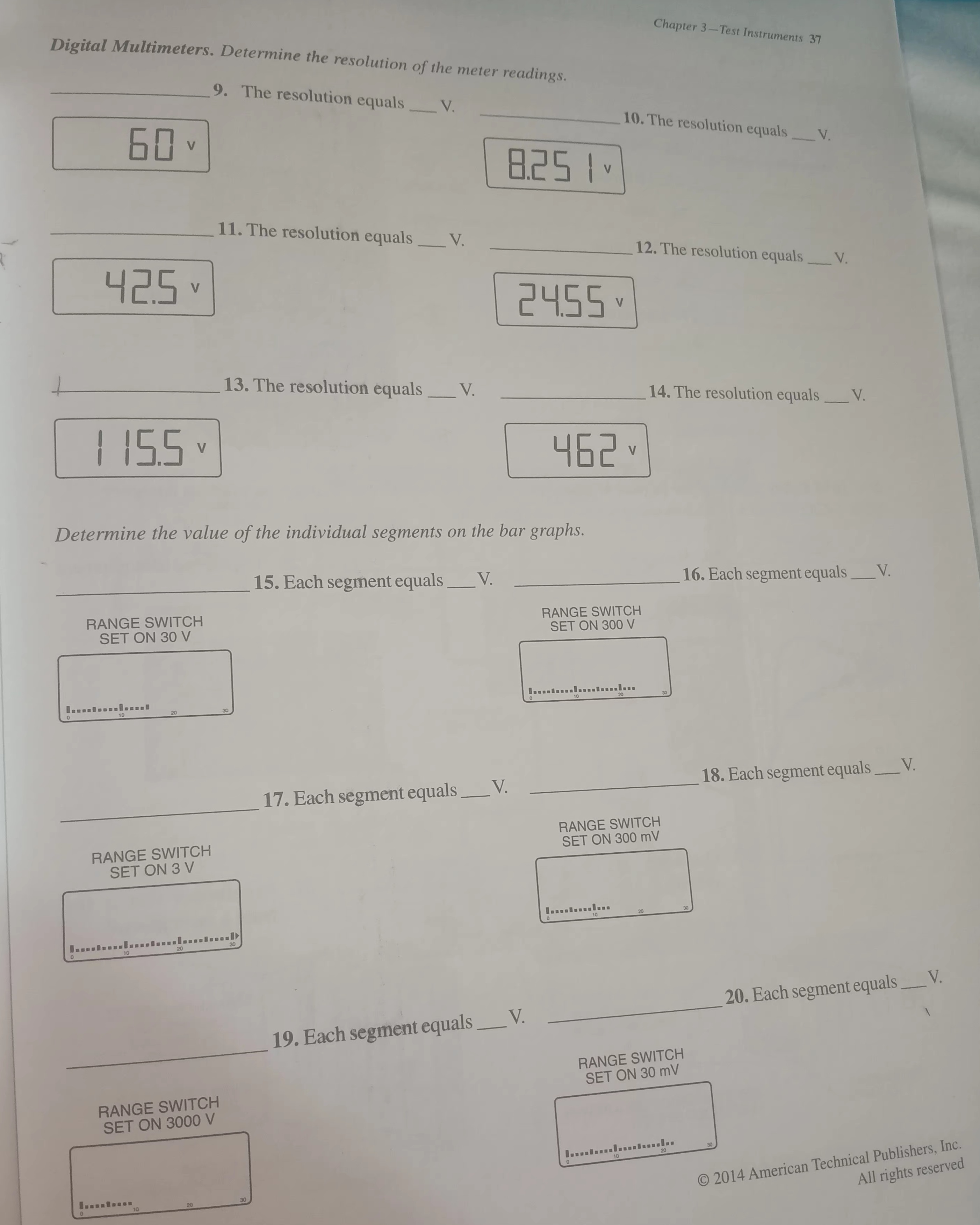 Solved Digital Multimeters. Determine the resolution of the | Chegg.com
