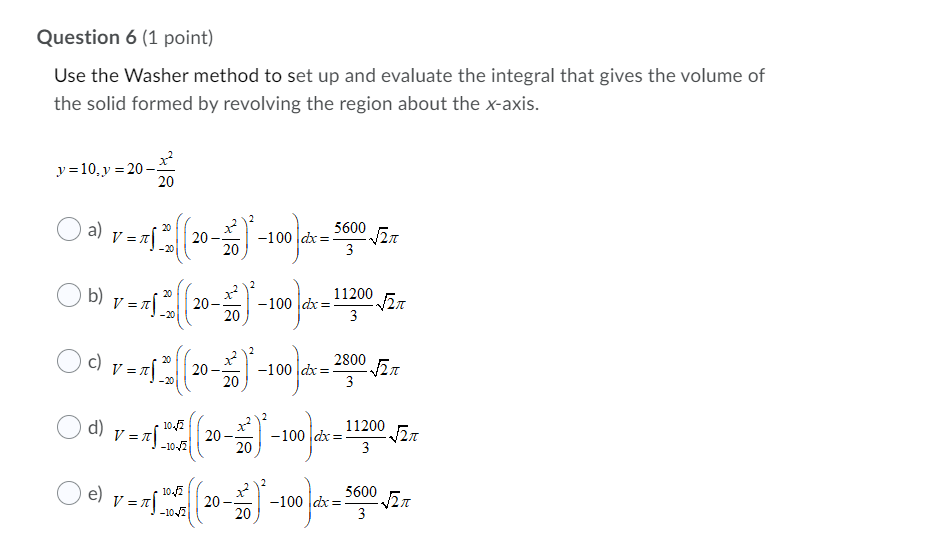 Solved 6) Use the Disk Method to set up and evaluate the | Chegg.com