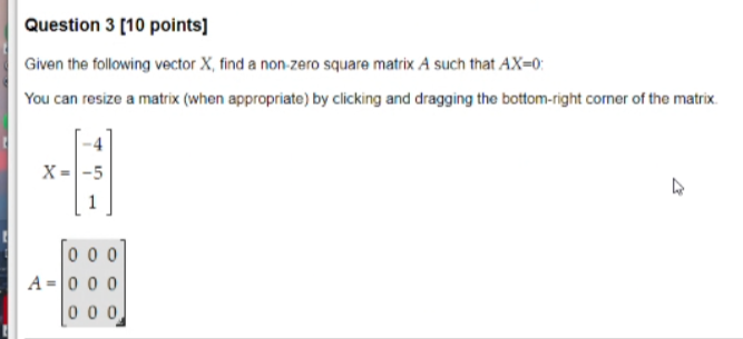 Solved Question 3 [10 points) Given the following vector X, | Chegg.com
