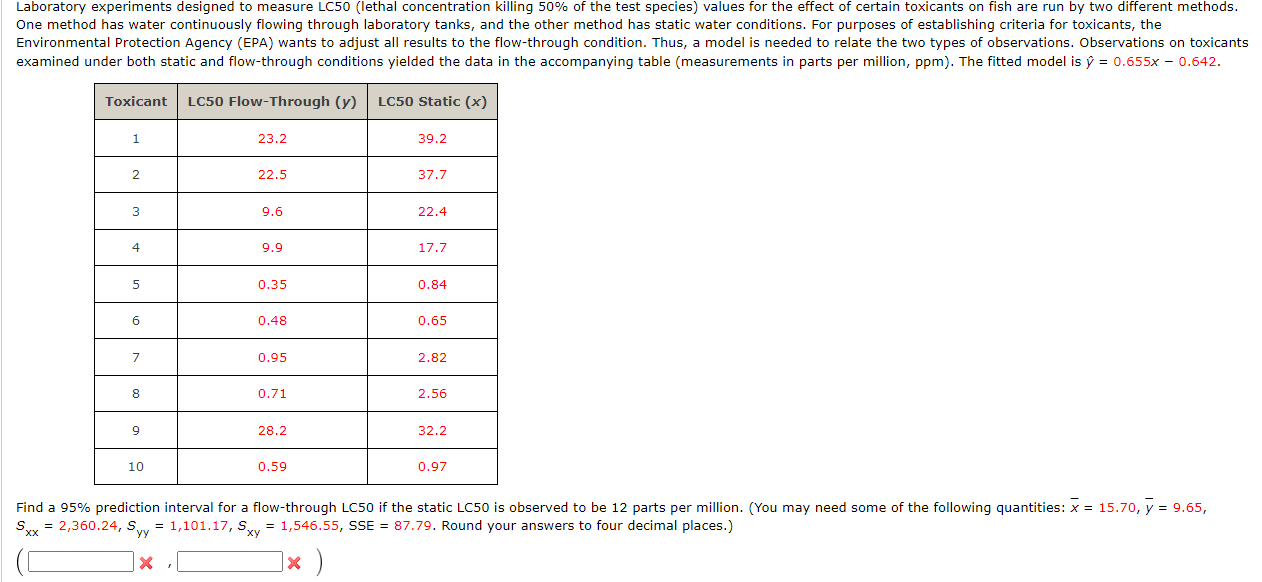 Solved Laboratory experiments designed to measure LC50 | Chegg.com