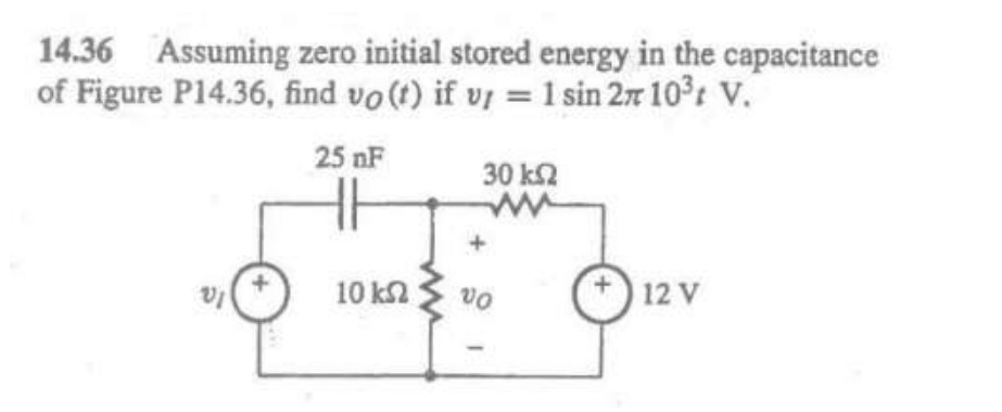 Solved 14.36 Assuming zero initial stored energy in the | Chegg.com