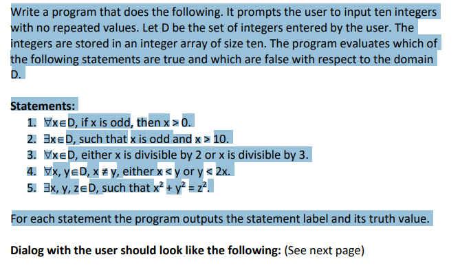 Solved Write a program that does the following. It prompts | Chegg.com