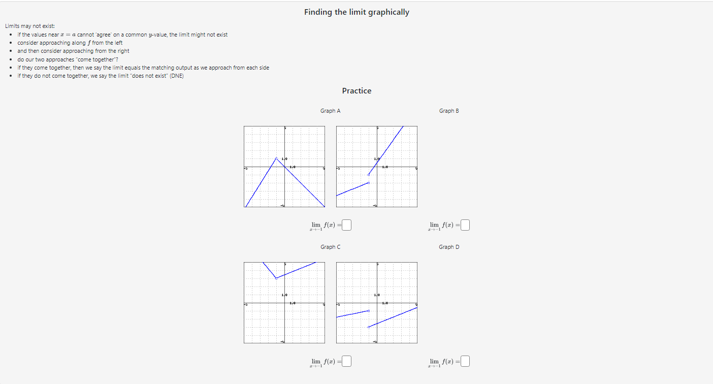 Solved Finding the limit graphicallyLimits may not exist:if | Chegg.com