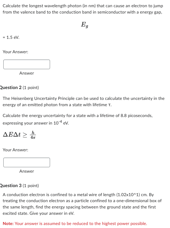 Solved Calculate the longest wavelength photon (in nm ) that | Chegg.com