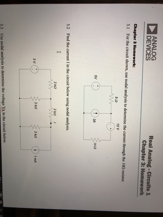Solved ANALOG DEVICES Real Analog - Circuits 1 Chapter 3: | Chegg.com