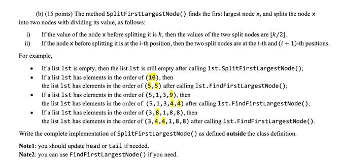 Solved 1. (30 points) You have the definition of a singly | Chegg.com