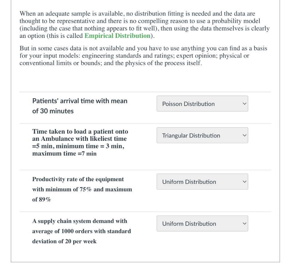 Solved When an adequate sample is available, no distribution | Chegg.com