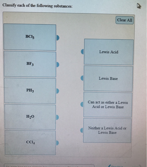 Solved Classify each of the following substances: Clear All | Chegg.com