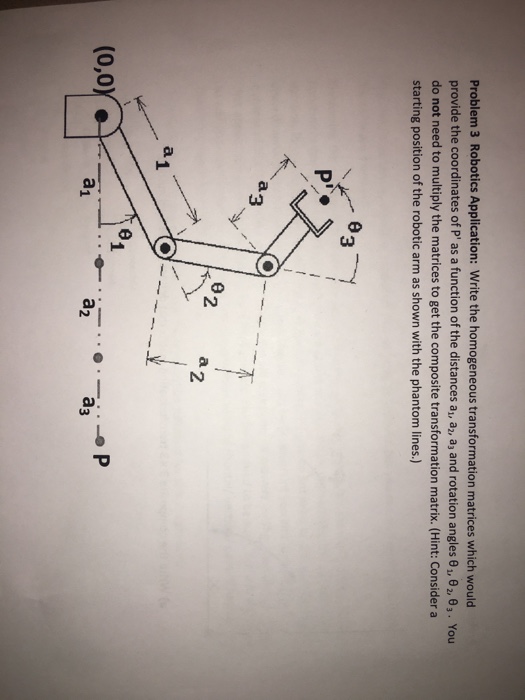 Solved Problem 3 Robotics Application: Write the homogeneous | Chegg.com