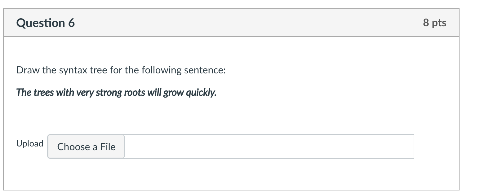 Solved Question 6 8 pts Draw the syntax tree for the | Chegg.com