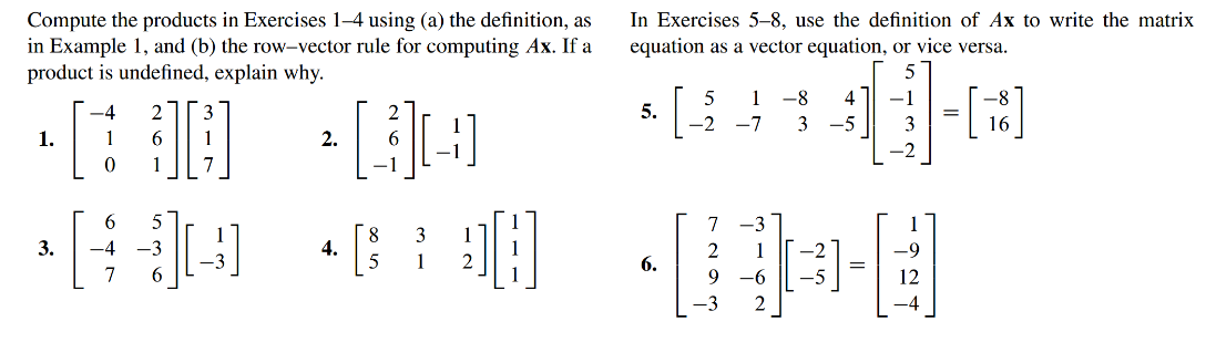 Solved Compute the products in Exercises 1-4 using (a) the | Chegg.com