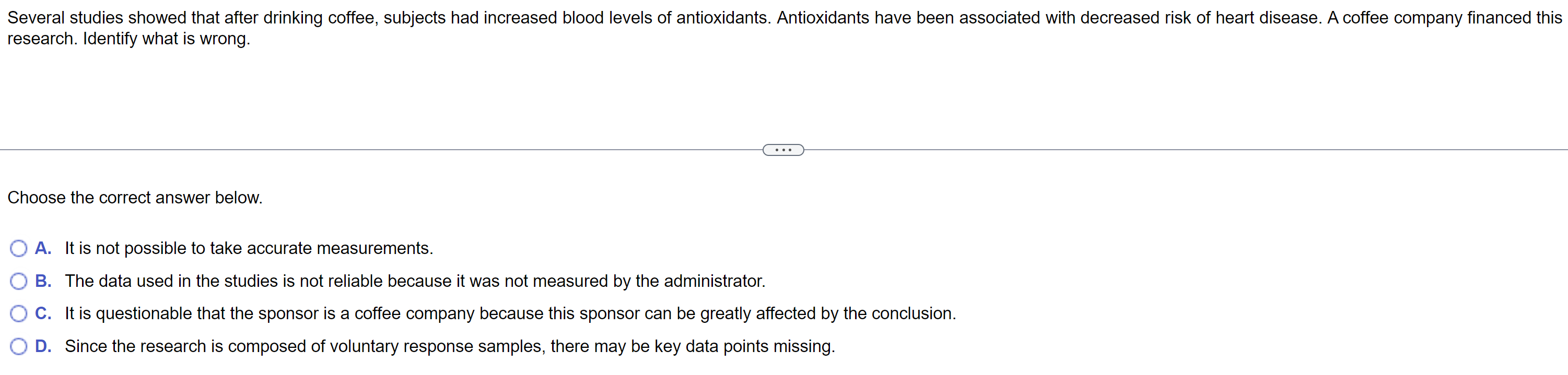 Solved research. Identify what is wrong. Choose the correct | Chegg.com