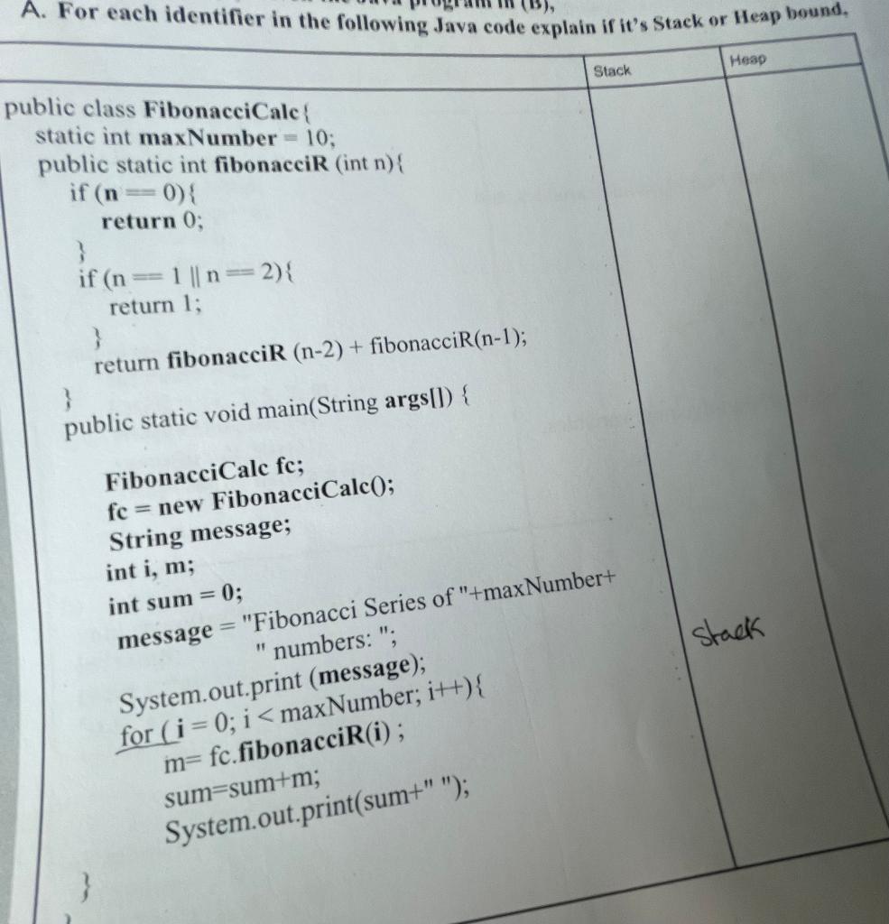 Solved LIST ALL 1) list all static variables 2) | Chegg.com