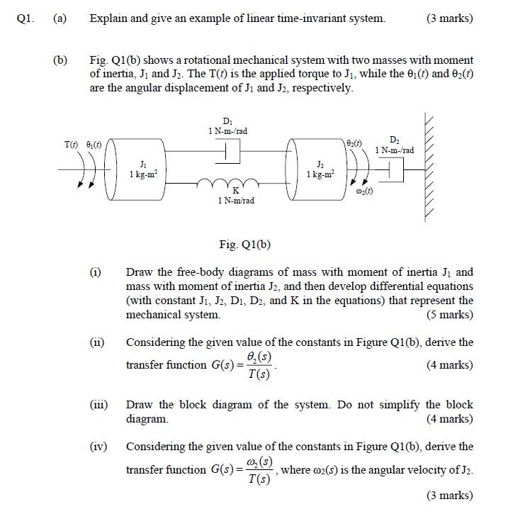 Solved Q1 (a) Explain and give an example of linear | Chegg.com