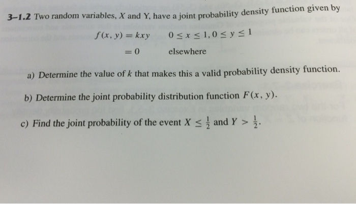 Solved Two Random Variables X And Y Have A Joint