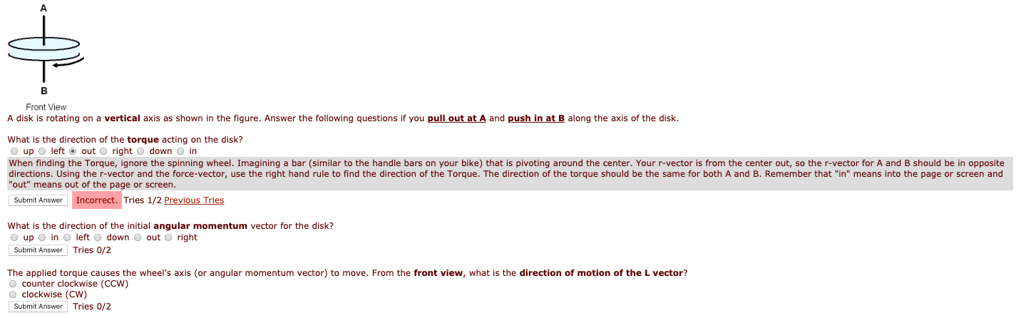 Solved Front View A disk is rotating on a vertical axis as | Chegg.com