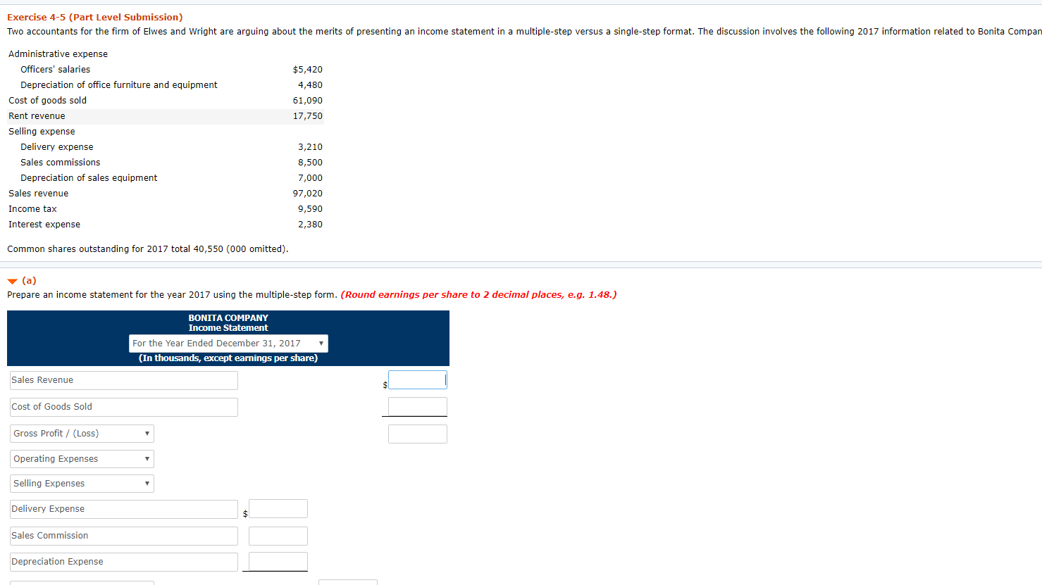 Solved Exercise 4-5 (Part Level Submission) Two accountants | Chegg.com