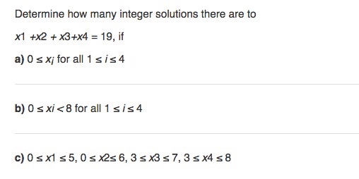 Solved Determine how many integer solutions there are to x1 | Chegg.com