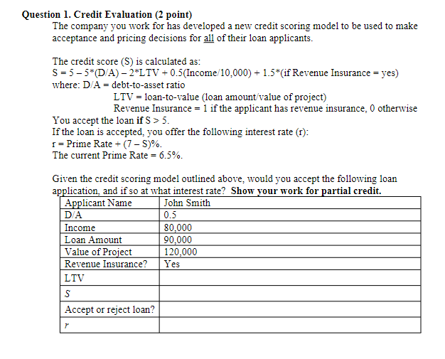Solved Question 1. Credit Evaluation (2 point) The company | Chegg.com