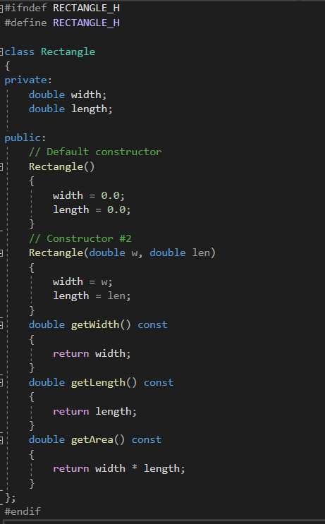 Solved C++, using Rectangle.h (shown in photo). Write a | Chegg.com