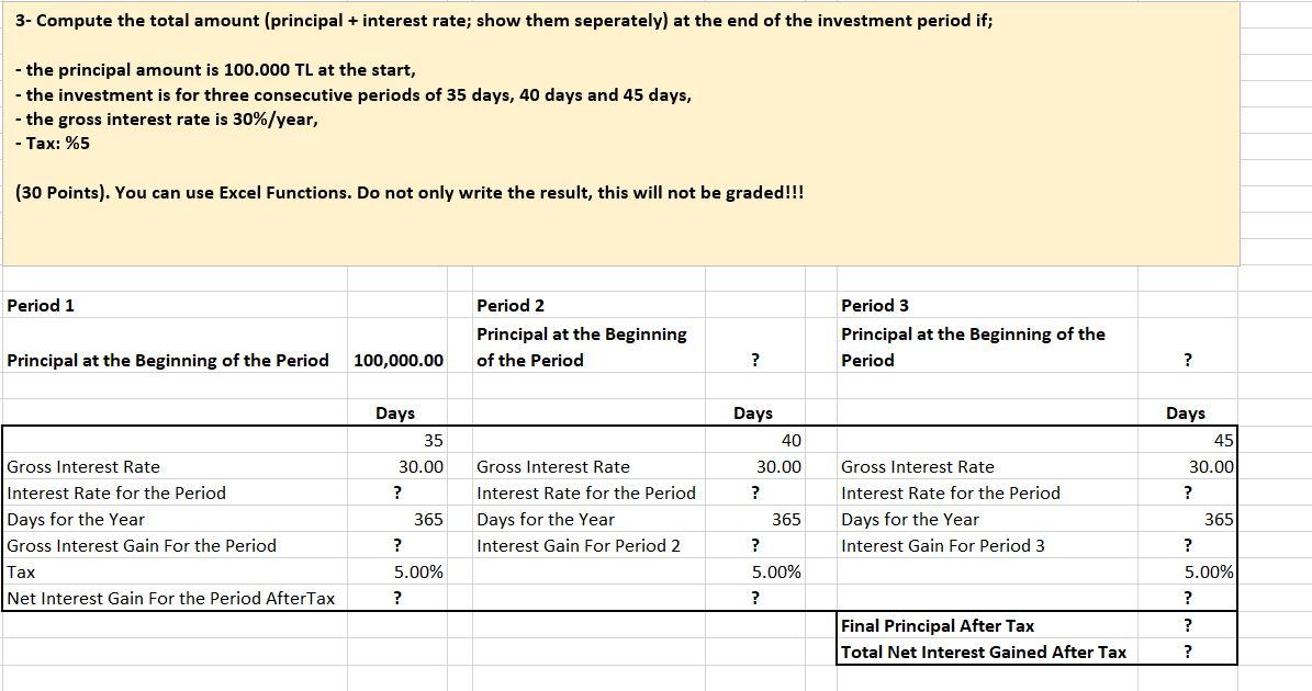 3- Compute the total amount (principal + interest | Chegg.com