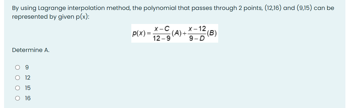 Solved By using Lagrange interpolation method, the | Chegg.com