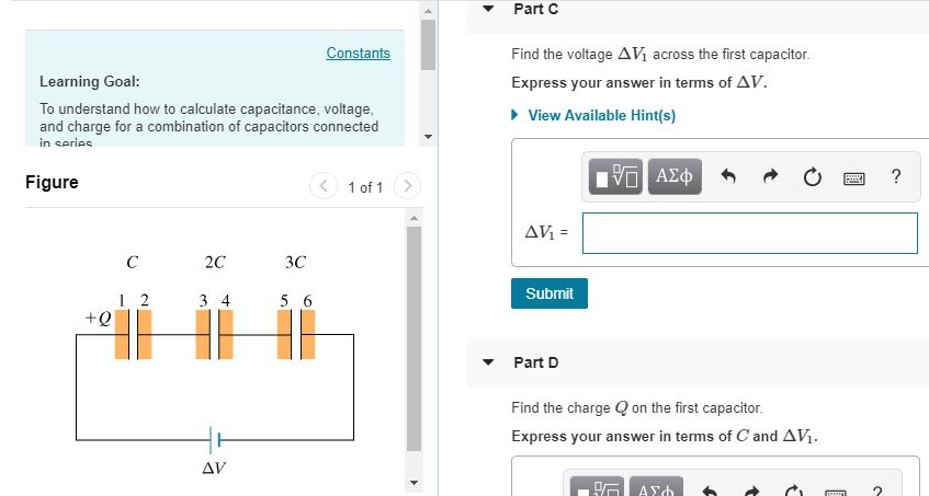 Solved Part C Find the voltage Δνί across the first | Chegg.com