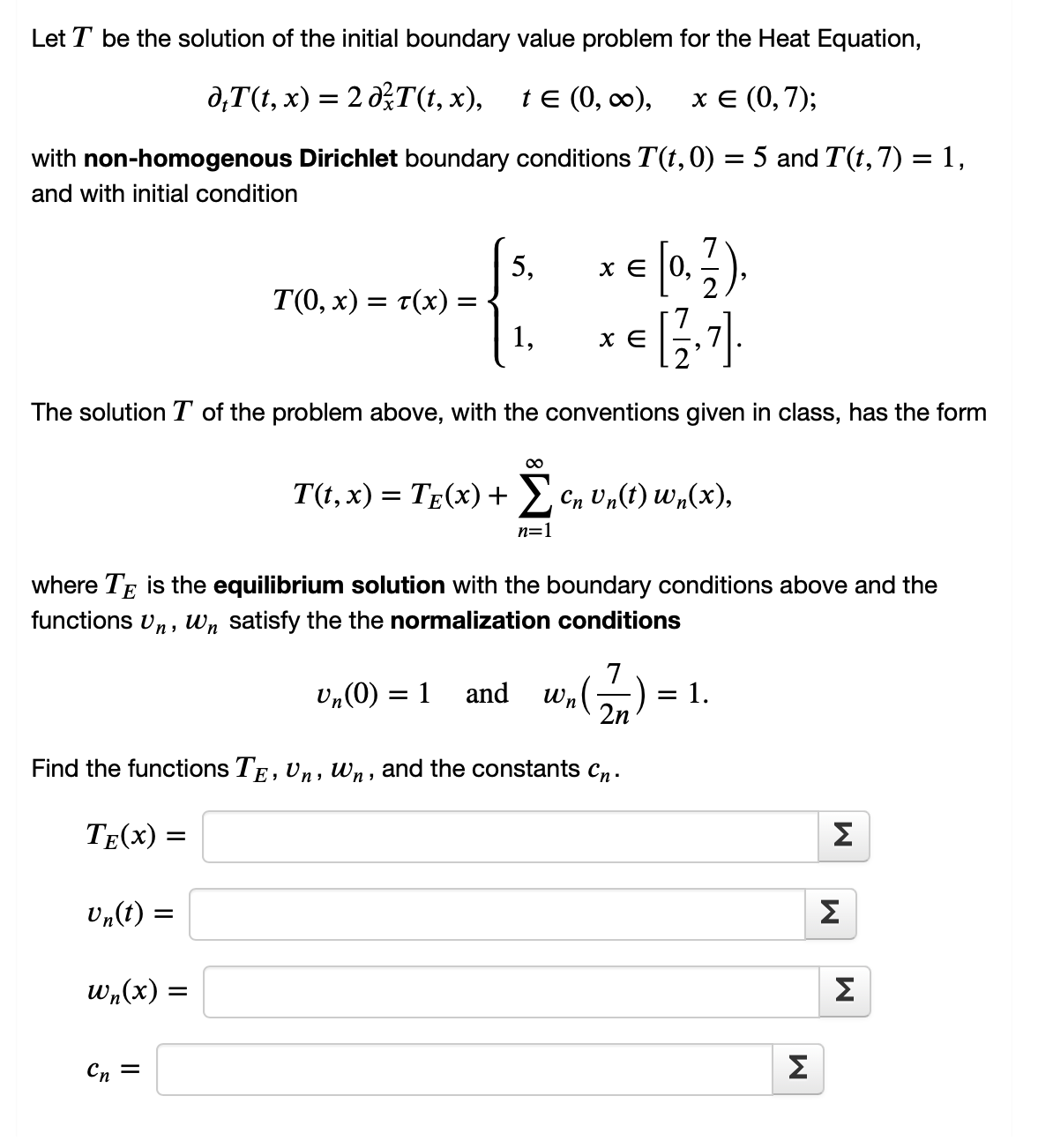 Solved Let T Be The Solution Of The Initial Boundary Value