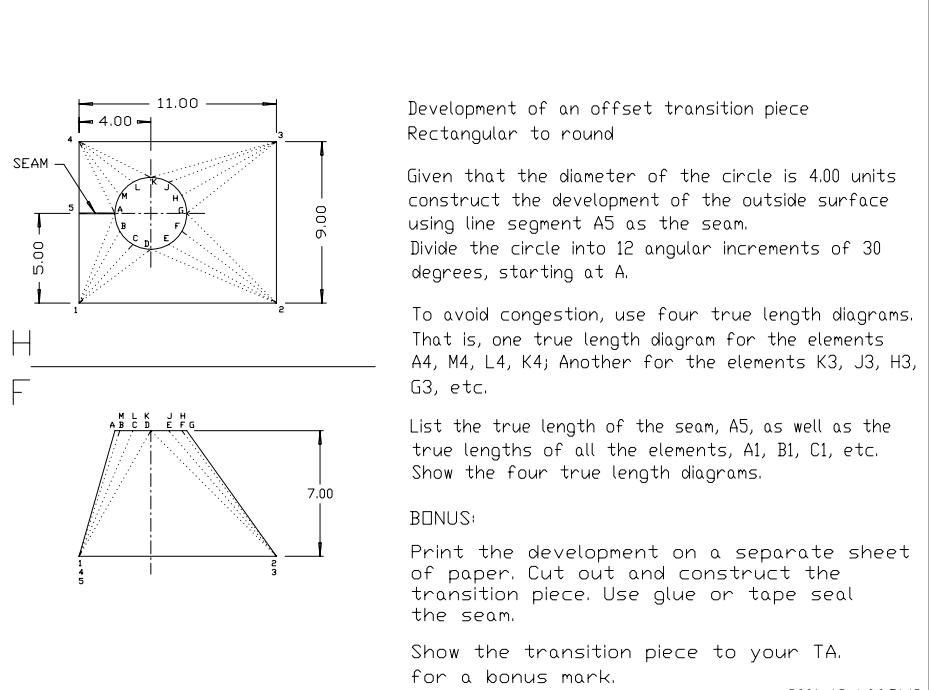 11.00 Development of an offset transition piece | Chegg.com