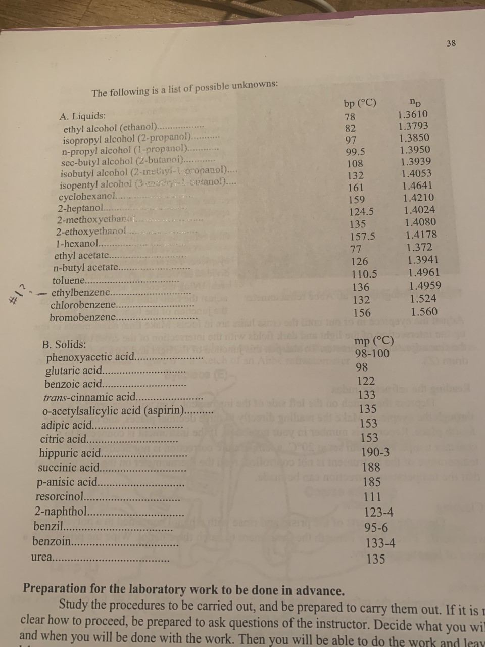 Solved 38 The following is a list of possible unknowns: A. | Chegg.com