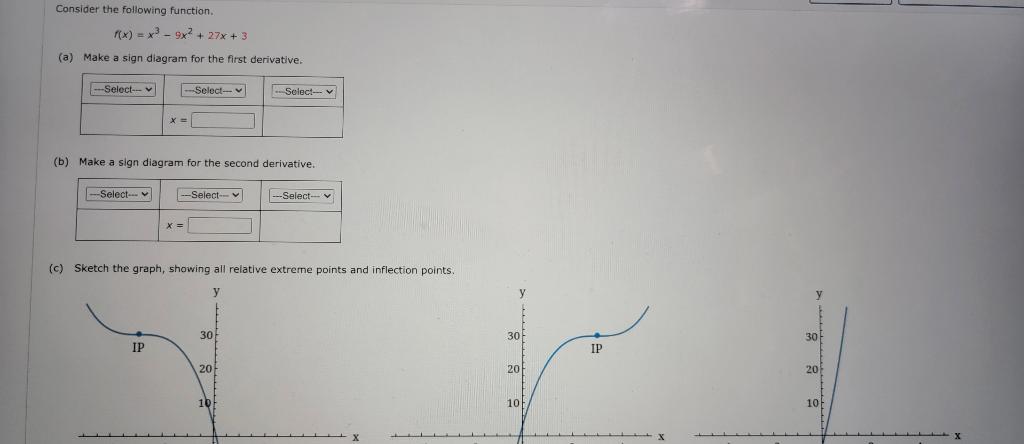 Solved Consider the following function. f(x) = x? - 9x? +27x | Chegg.com