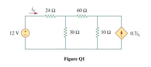 Solved Solve for the current, ix as shown in Figure Q1 by | Chegg.com