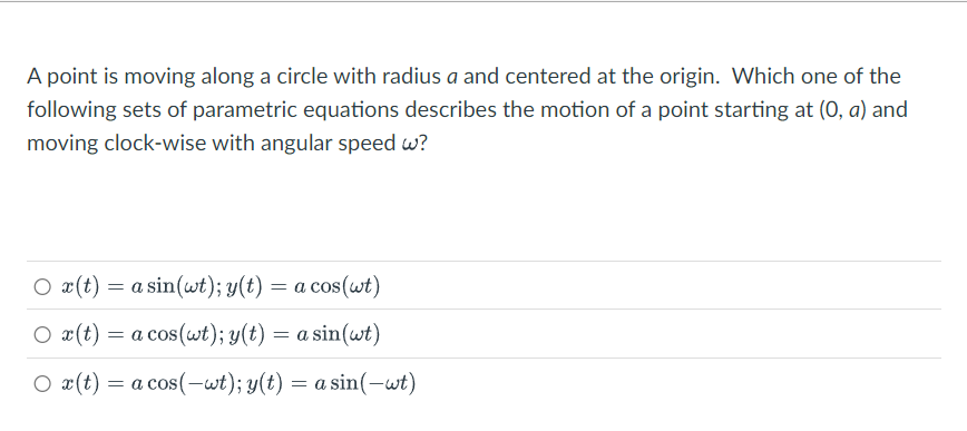 Solved A point is moving along a circle with radius a and | Chegg.com