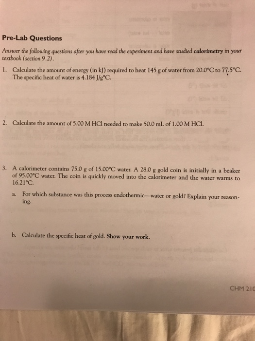 Solved Pre-Lab Questions Answer the following questions | Chegg.com