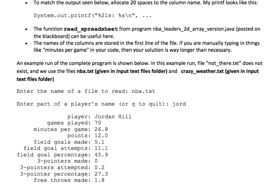 Solved Task 1 (25 pts.) File PrintPlayerlnfo.java given | Chegg.com