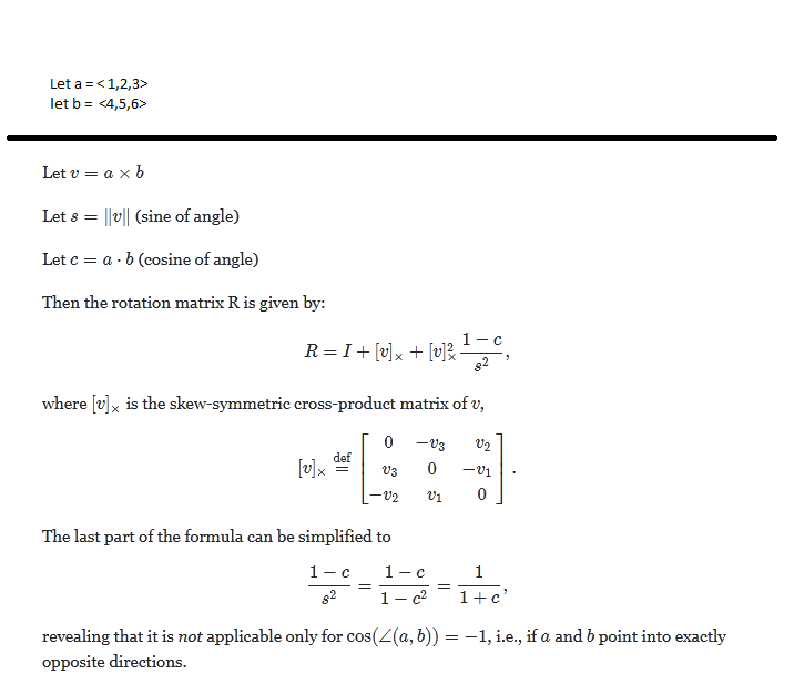 Given the formula/process to rotate vector A onto a | Chegg.com