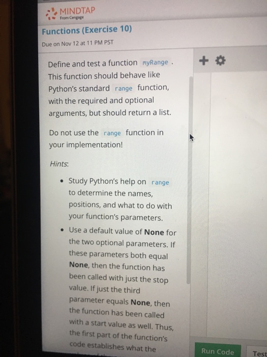 Solved 5 Mindtap From Cengage Functions Exercise 10 Du 