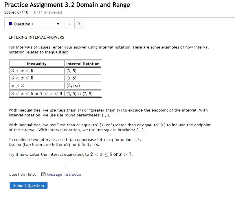 Solved Practice Assignment 3.2 Domain and Range Score: 0/110 | Chegg.com