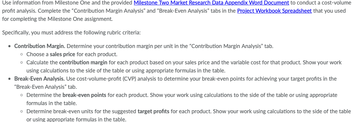 Solved Use the given operational costs in the Milestone One | Chegg.com