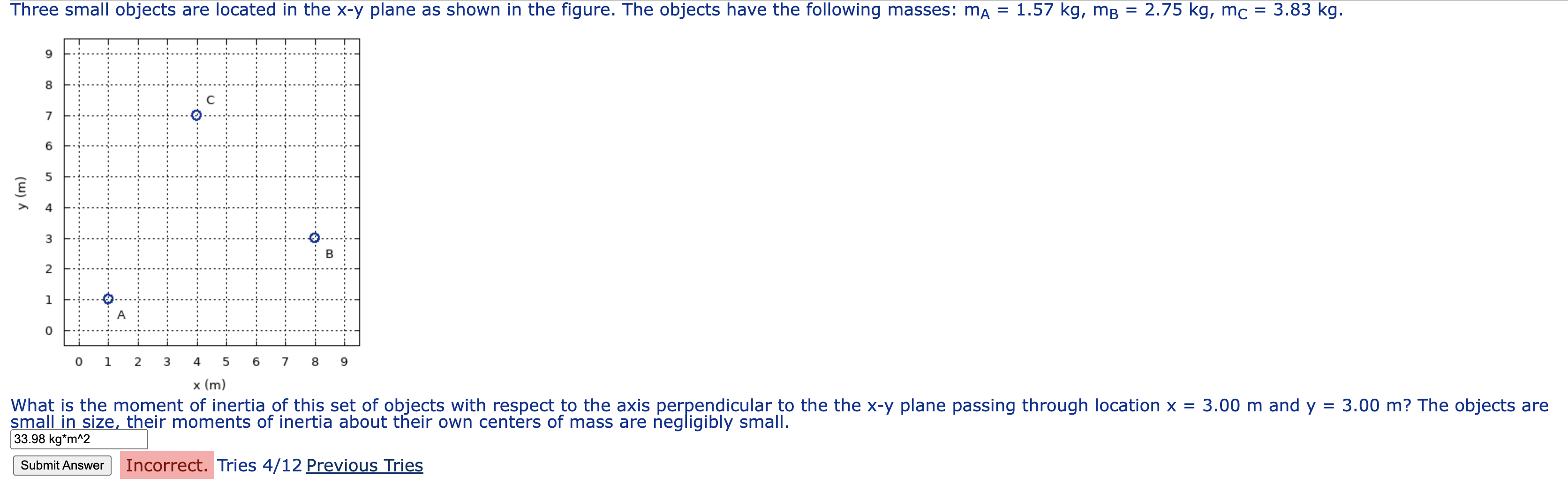 Solved What is the moment of inertia of this set of objects | Chegg.com