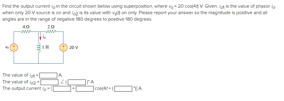 Solved Find the output current io in the circuit shown below | Chegg.com