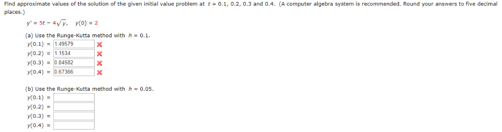 Solved Find approximate values of the solution of the given | Chegg.com
